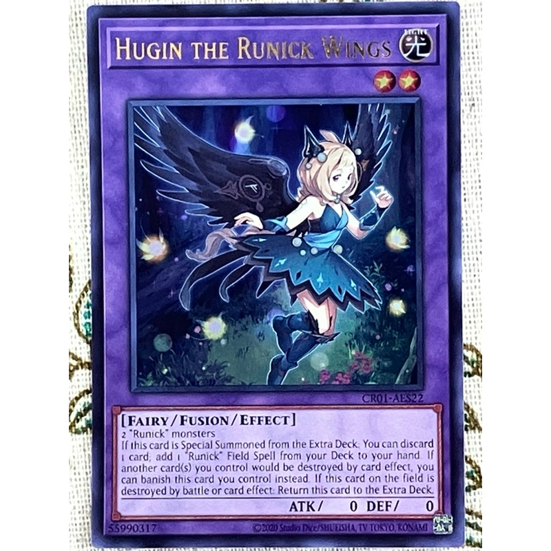 [LiLy_Yugioh] Lá bài CR01-AES22 Hugin the Runick Wings (UR) | Shopee ...