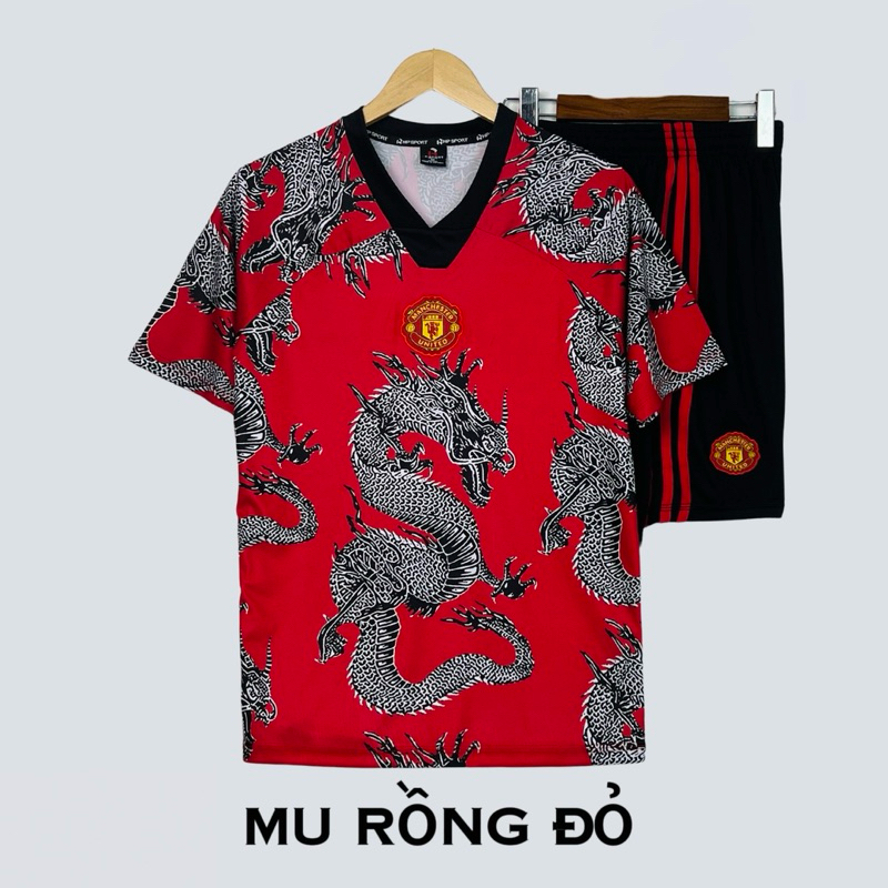 Bộ quần áo bóng đá MU RỒNG ĐỎ thun lạnh cao cấp | Shopee Việt Nam