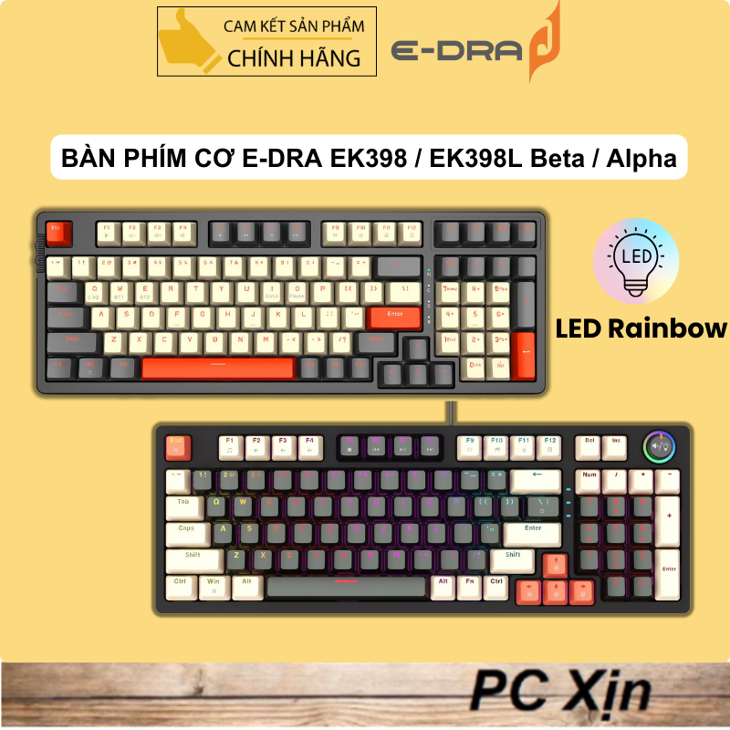 Bàn phím cơ EDRA EK398L / EK398 ( Blue , Brown , Red Switch) | Shopee ...