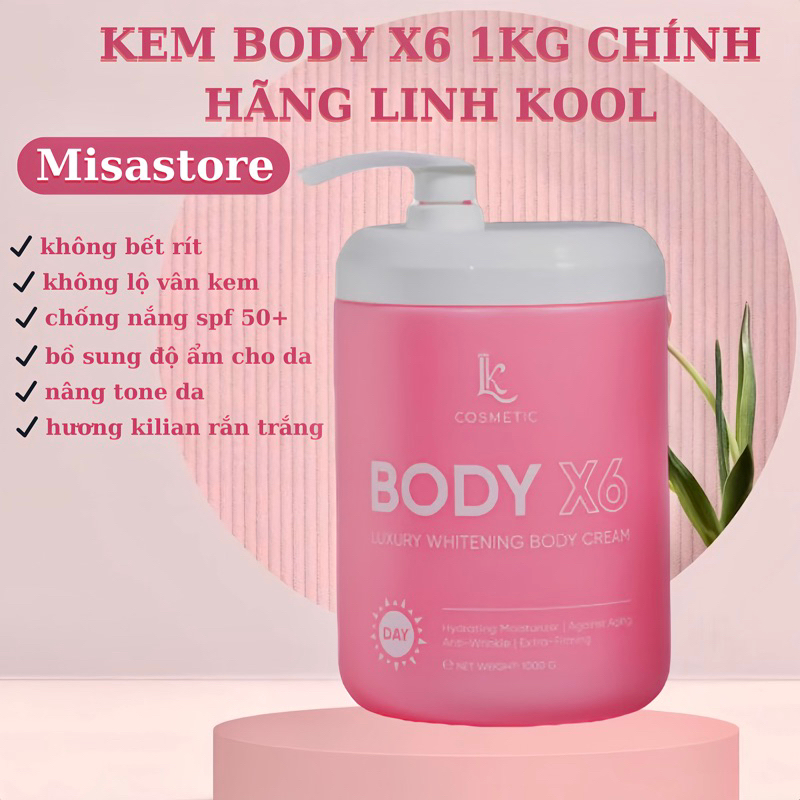 Kem Body X6 1kg Chính Hãng linh kool Dưỡng Trắng Da Chuyên Sâu | Shopee ...