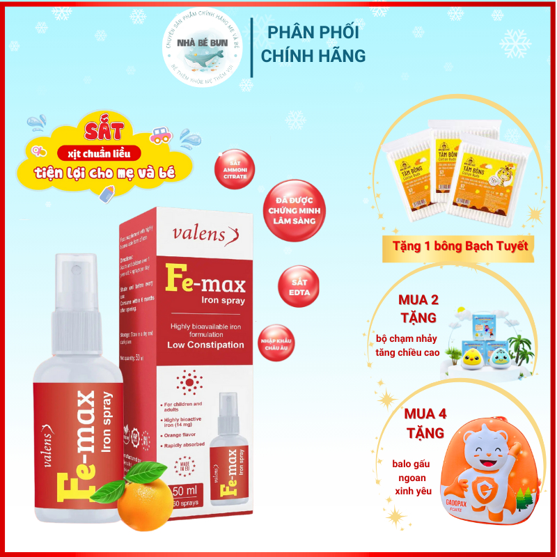 Sắt Xịt Femax Iron Spray Cung Cấp Sắt Cho Bé, Fe max Hỗ Trợ Tạo Máu ...