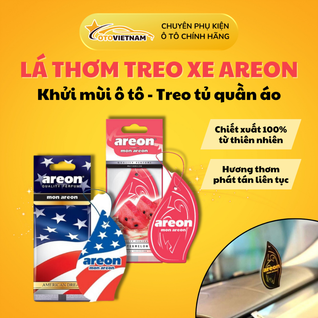 Lá Thơm Treo Xe Ô Tô - Lá Thơm Areon Khử Mùi Xe, Mùi Hương Dịu Nhẹ Giảm ...