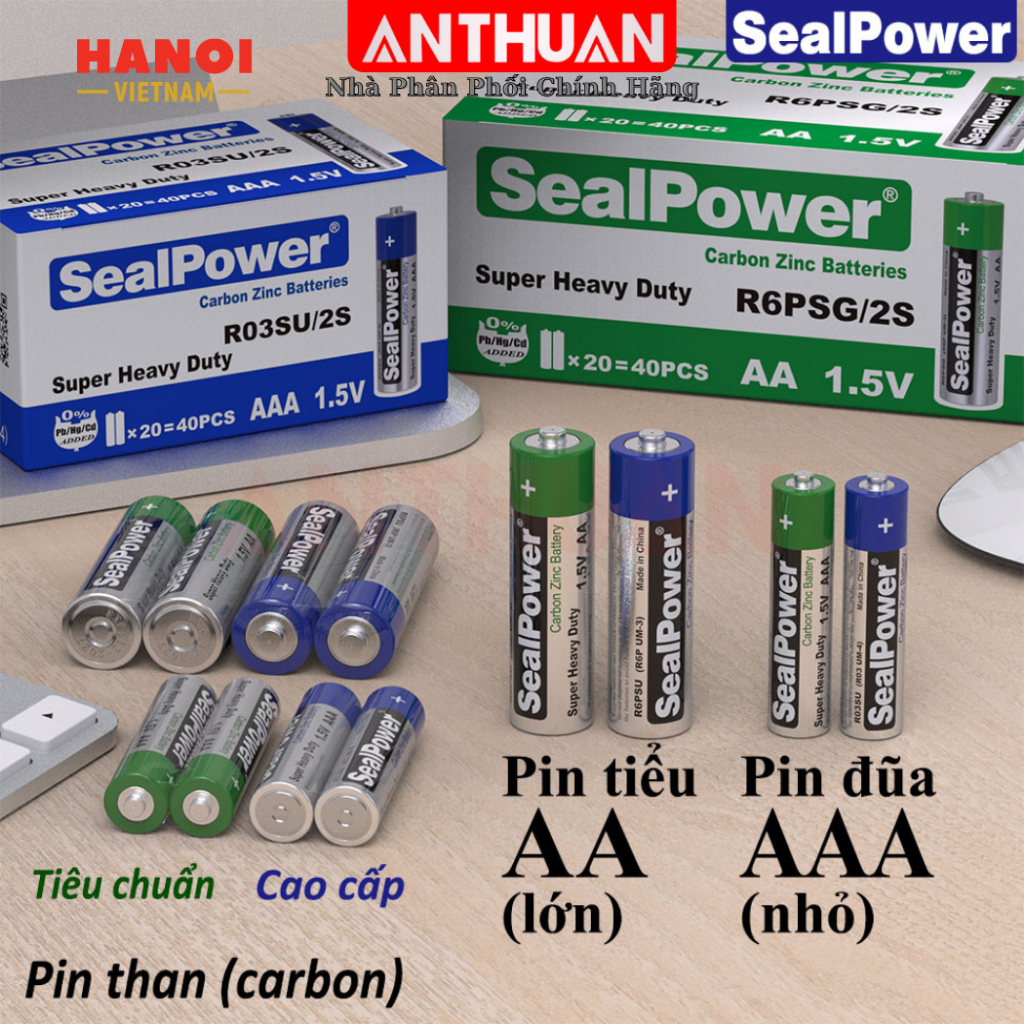 Pin AA - AAA SealPower R6P/R03P, 2A 3A. Chất lượng tốt, dung lượng cao ...