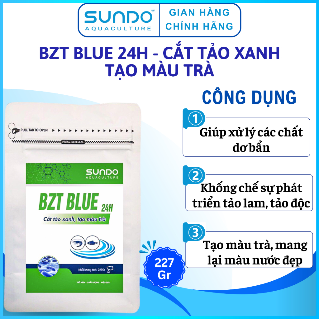 Bzt blue 24h - cắt tảo xanh tạo màu trà - Vi sinh Sundo - Sundo Việt ...