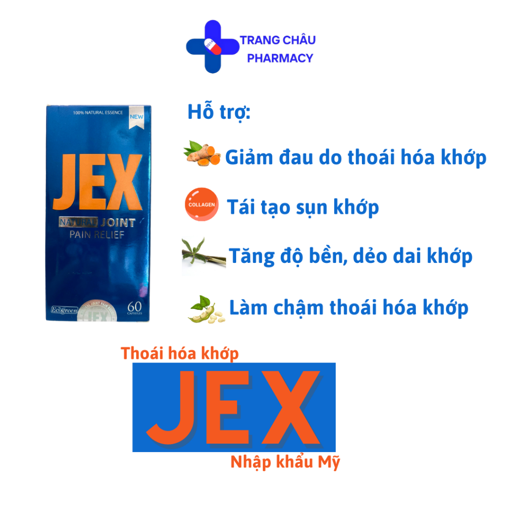 Viên uống JEX giảm đau, giảm thoái hóa khớp, bổ khớp Chai 30 viên, 60 ...