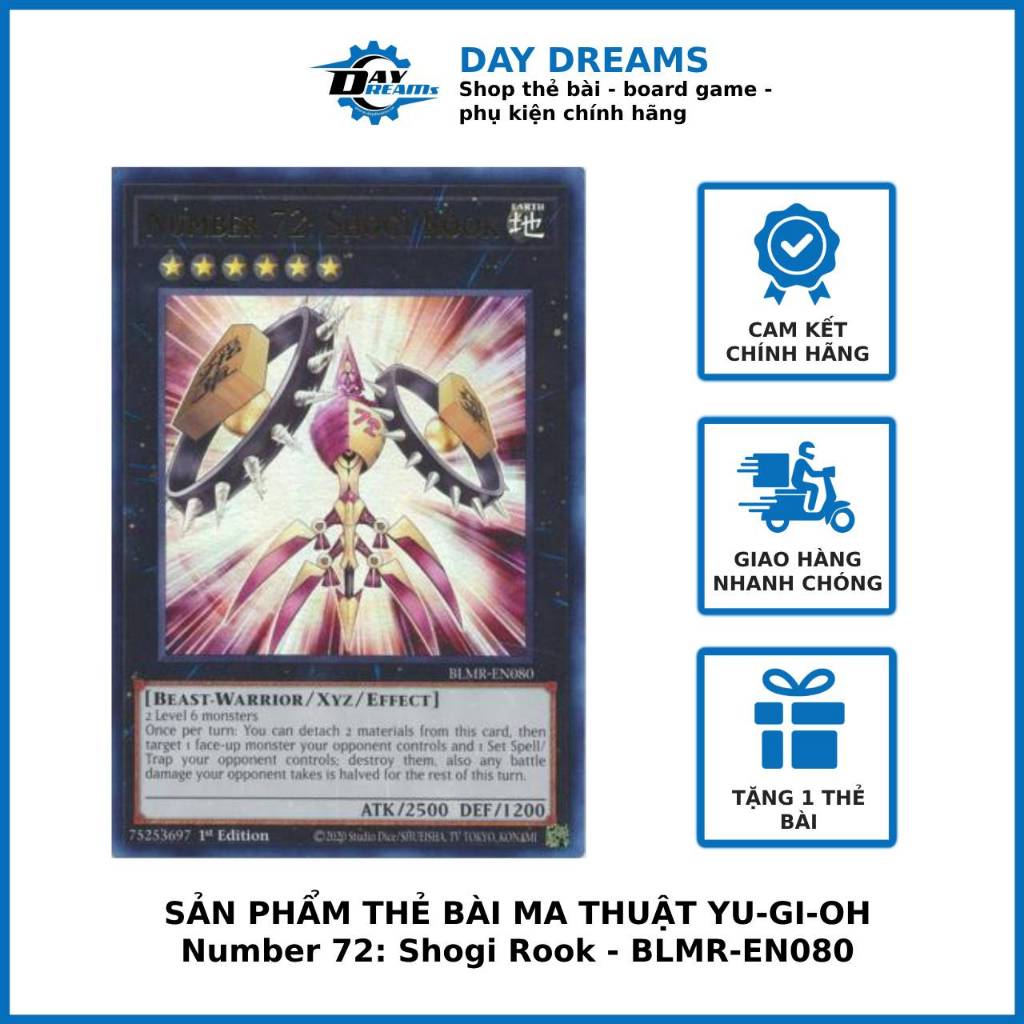 Thẻ Bài Yugioh Tiếng Anh Chính Hãng: BLMR-EN080 - Number 72: Shogi Rook ...
