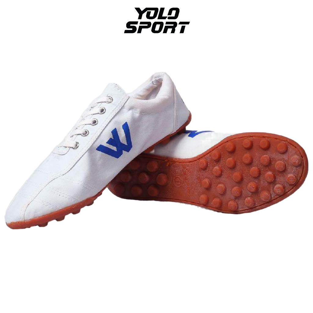 Giày Vải Bata Sneaker Thượng Đình Đế Đinh Bảo Hộ Đá Bóng Màu Trắng Xanh ...