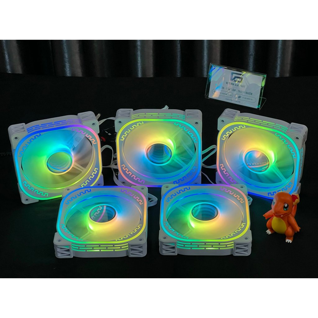 Fan case PC Centaur CT-02 LED RGB Trắng (12cm) Sync RGB Hub 6 pin + HUB ...