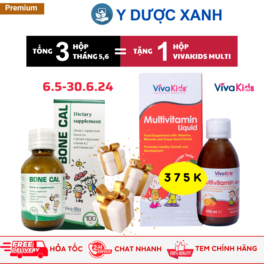 Mua [Chính Hãng] CANXI BONE CAL 100ml, Siro bổ sung canxi cho bé - Y Dược Xanh | Shopee Việt Nam