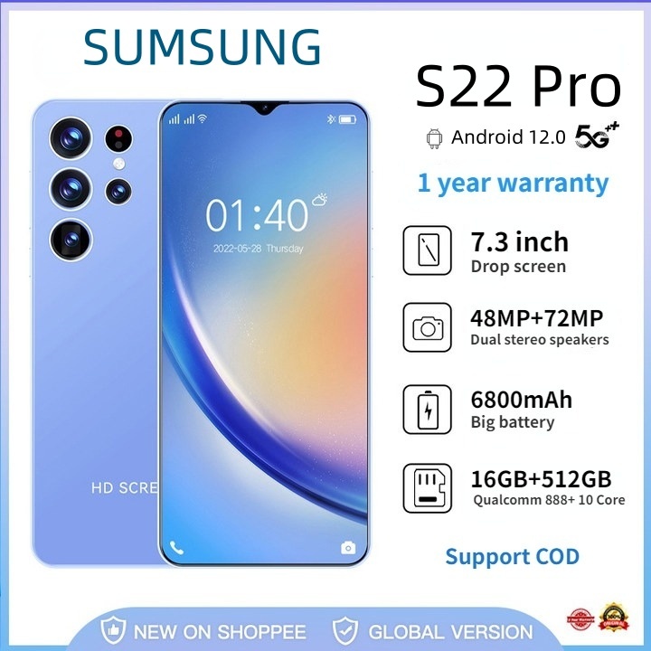 Điện thoại thông minh Android SAMSUNG S22 Pro RAM 16GB + ROM 512GB Màn ...