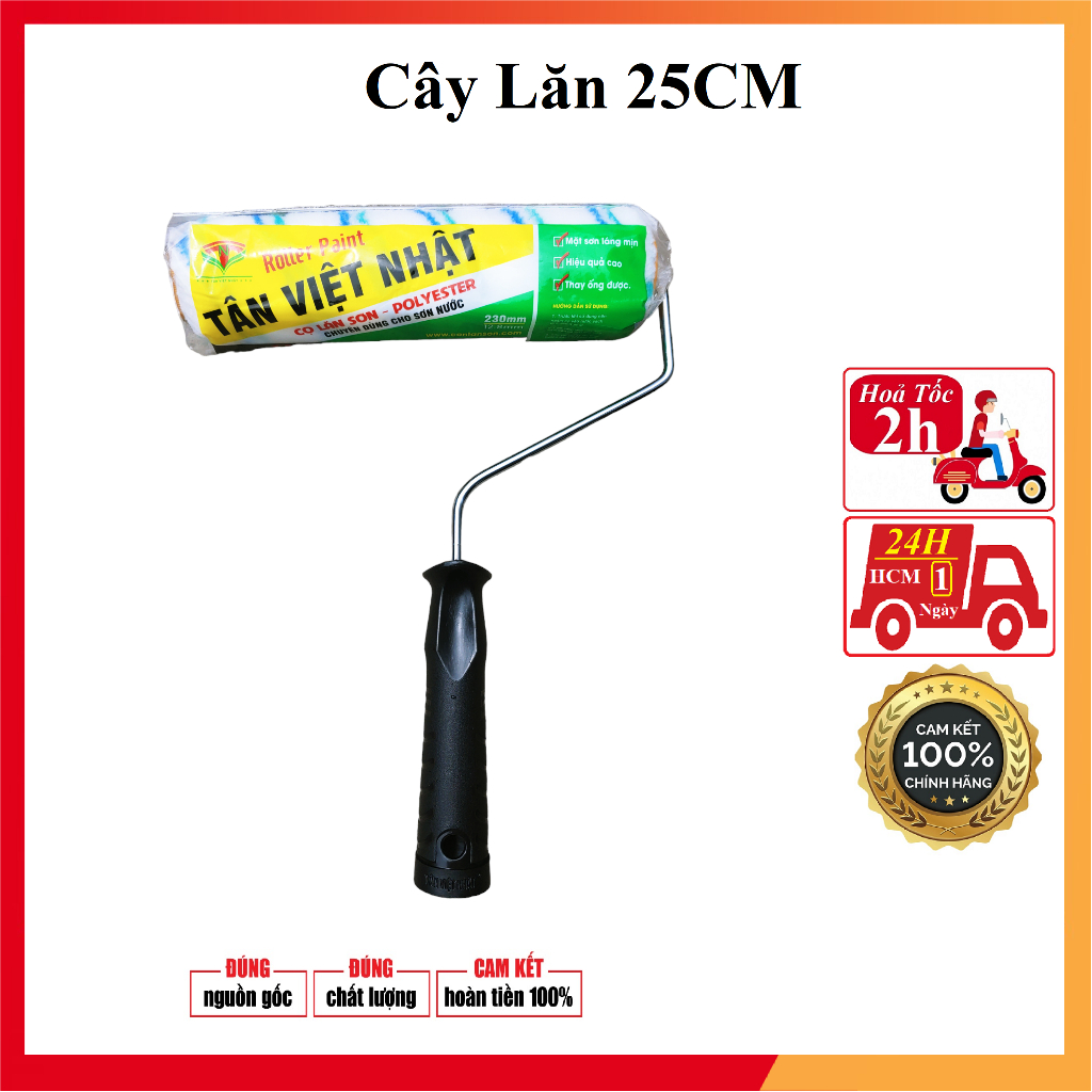 Cây lăn tốt kích thước 25cm sơn nước, con lăn sơn dầu, rulo lăn keo ...