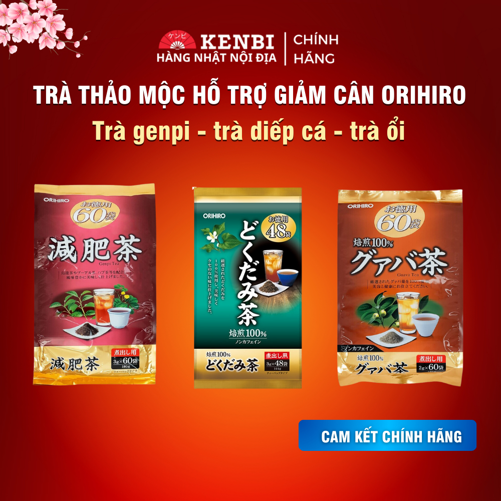 Trà Orihiro 3 loại: Lá Ổi, diếp cá, trà genpi Nhật Bản Gói 60 Túi và 48 túi lọc - Kenbi hàng ...