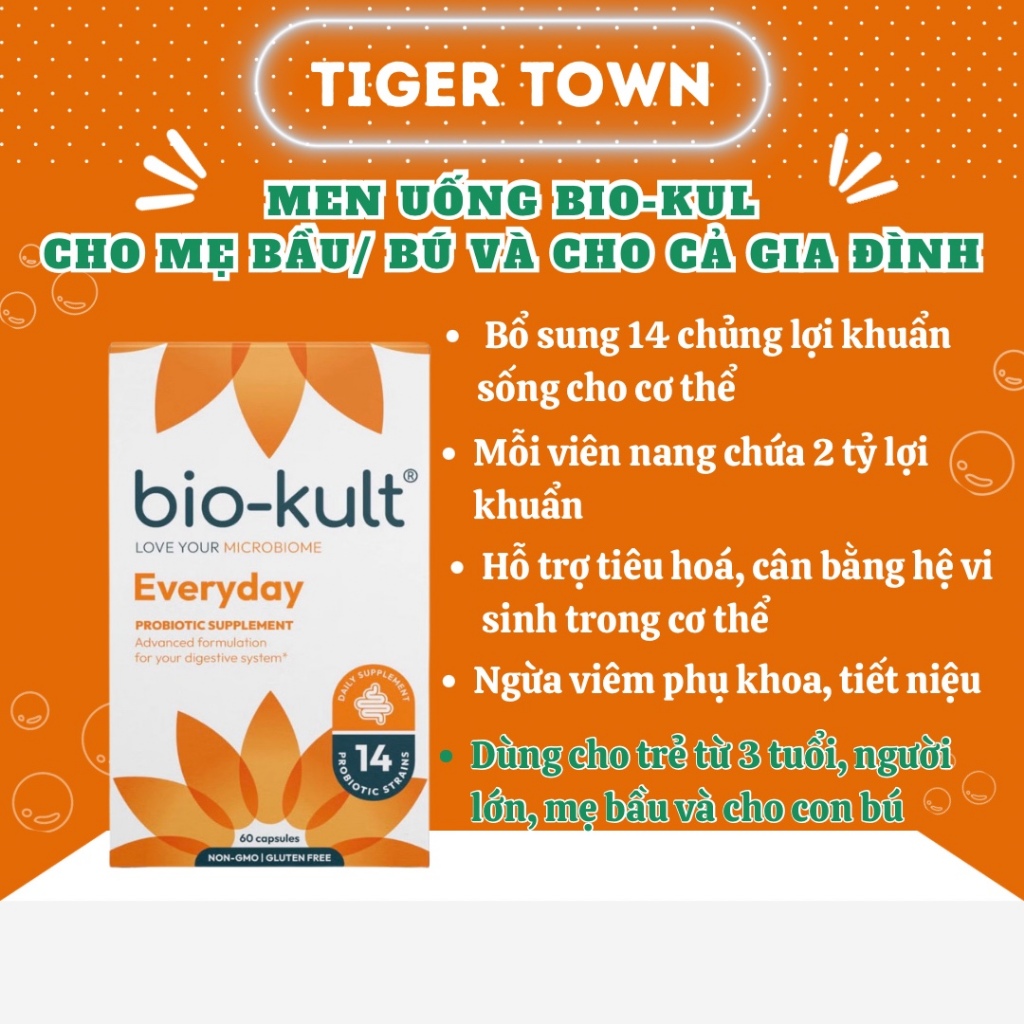 Men vi sinh Bio Kult giúp gia tăng lợi khuẩn mẫu mới date mới ...