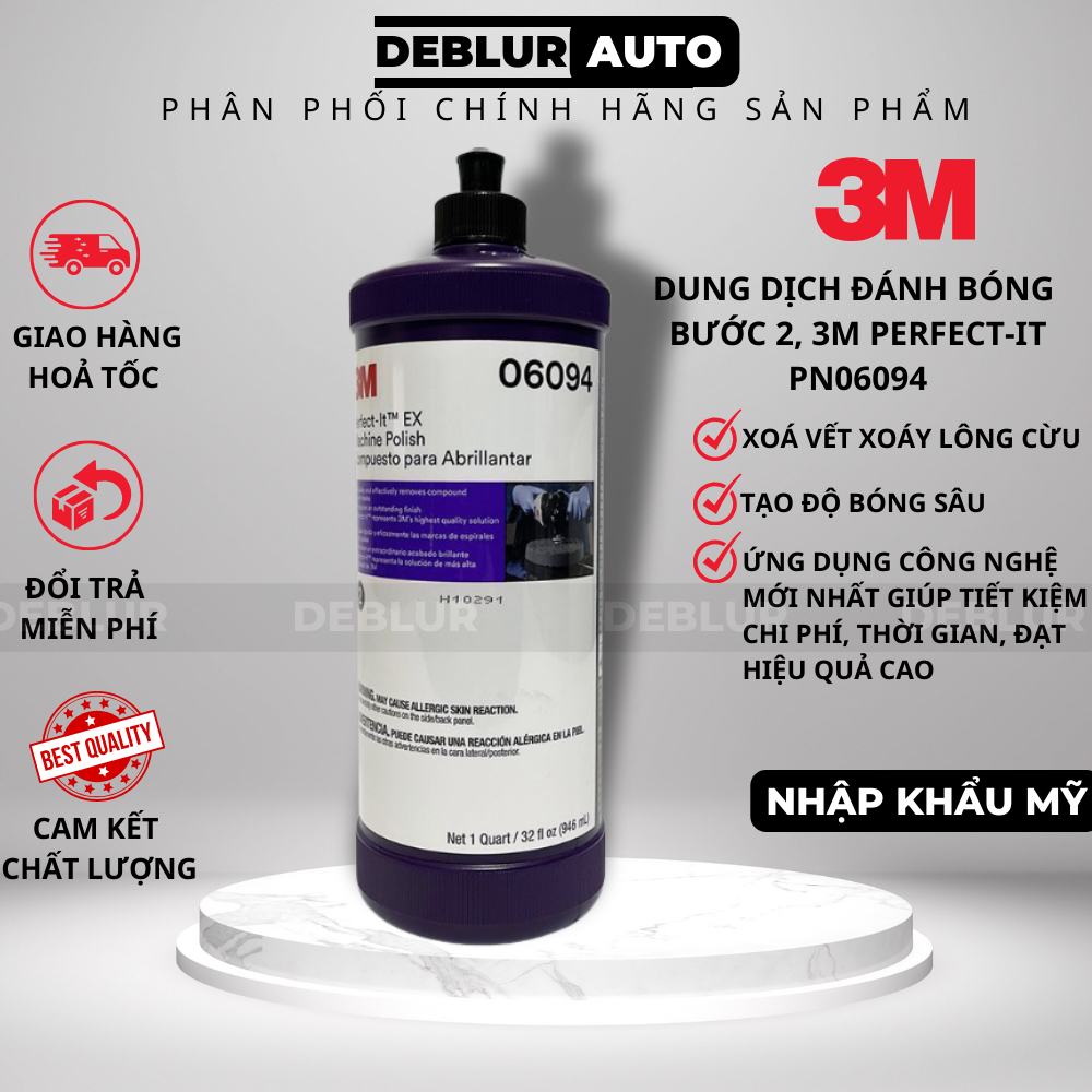 Paste bóng ô tô bước 2 3M 06094 PERFECT-IT EX MACHINE POLISH 946ML - dung dịch đánh bóng sơn xe ...