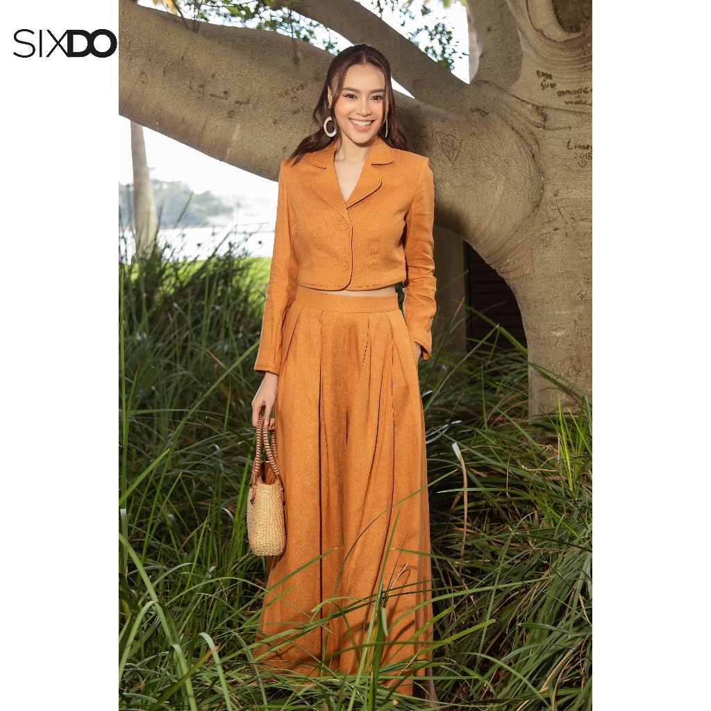 Quần linen nữ ống rộng SIXDO (Dark Yellow Culottes Linen Pants ...