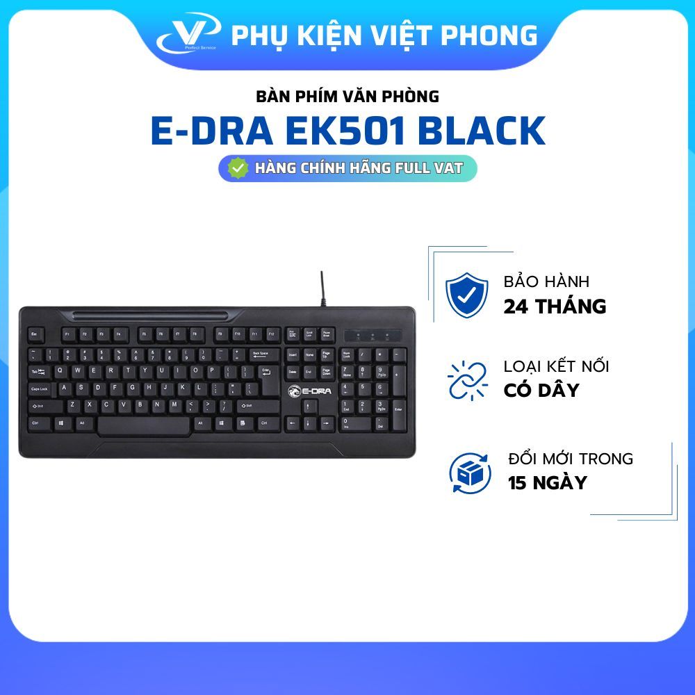 BÀN PHÍM VĂN PHÒNG E-DRA EK501 BLACK [HÀNG FULL VAT] | Shopee Việt Nam