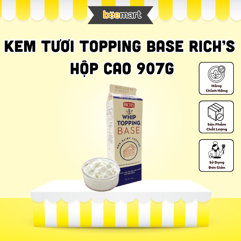 Kem Tươi Topping Base Rich’s – Hộp cao 907g | Shopee Việt Nam