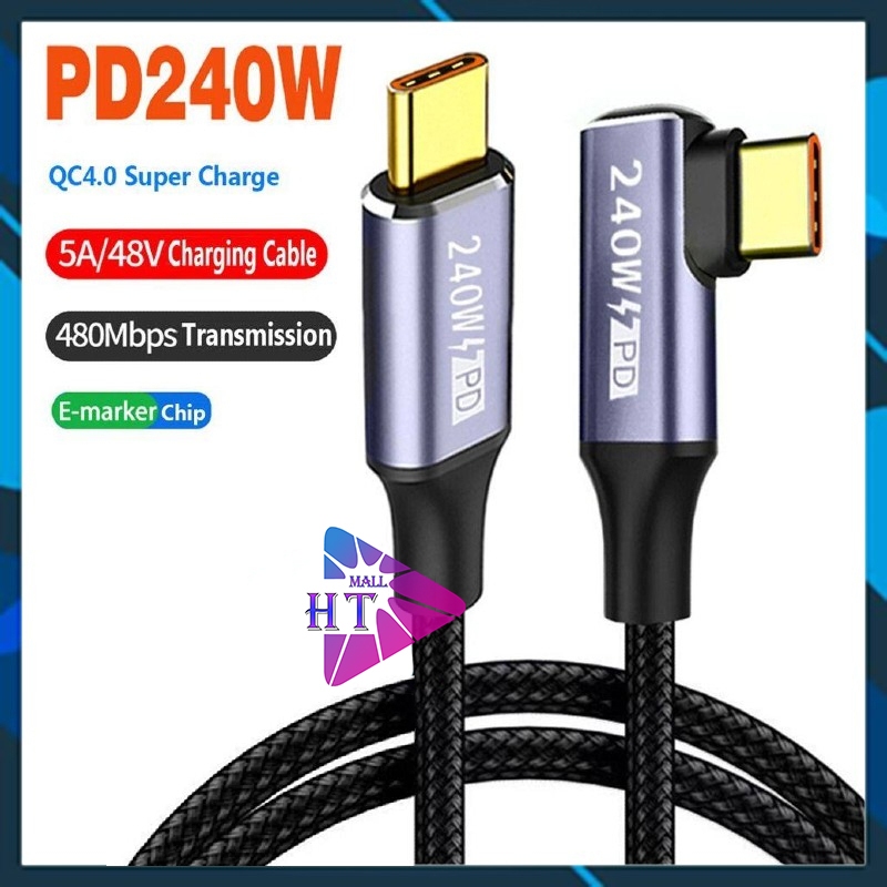 Dây Cáp Sạc Nhanh Tốc độ cao PD 240W 48V 5A Type C PD3.1 gen 2 hỗ trợ truyền dữ liệu tốc độ cao ...