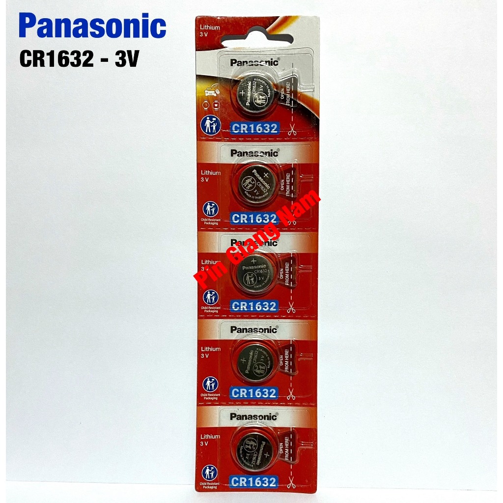 Pin CR1632 Panasonic 3V Lithium vỉ 5 viên Hàng Chính Hãng - Xuất xứ ...