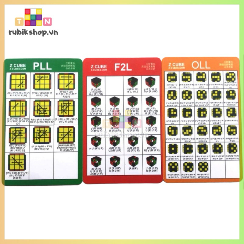 Bộ hướng dẫn công thức CFOP F2L OLL PLL giải Rubik tốc độ cao của Zcube | Shopee Việt Nam