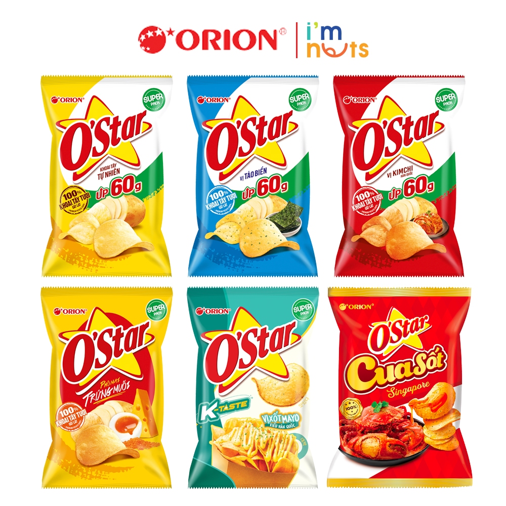Bánh Snack khoai tây Ostar Orion đủ vị gói nhỏ và gói lớn | Shopee Việt Nam