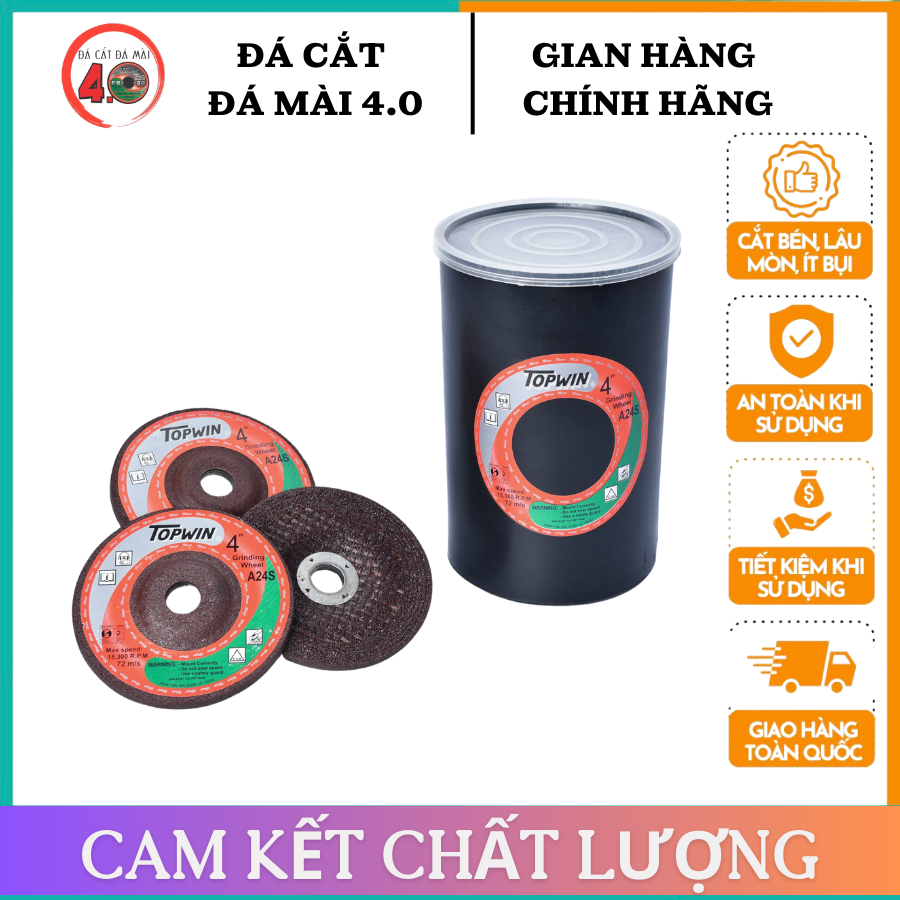[ 1 VIÊN ] Đá mài sắt TOPWIN 125x6x16 mm - Đá cắt inox - Đá cắt kim loại - Hàng chính hãng ...