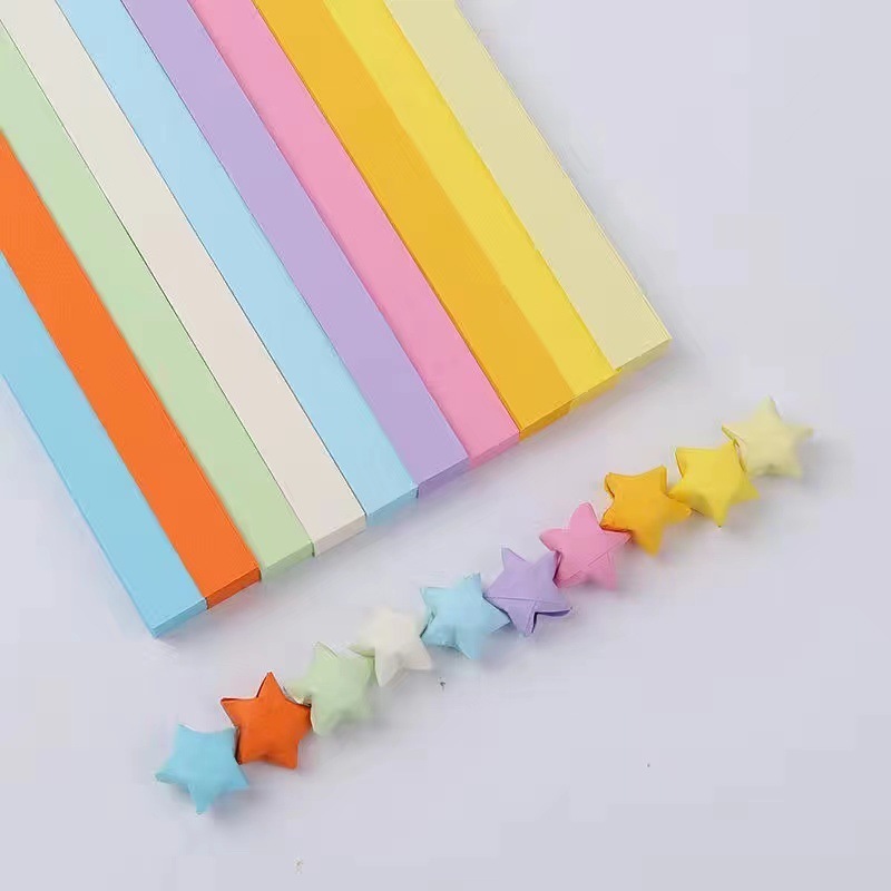 MEOWU Set 540 Tờ Giấy Xếp Ngôi Sao Origami Nhiều Màu Sắc Dùng Trang Trí ...