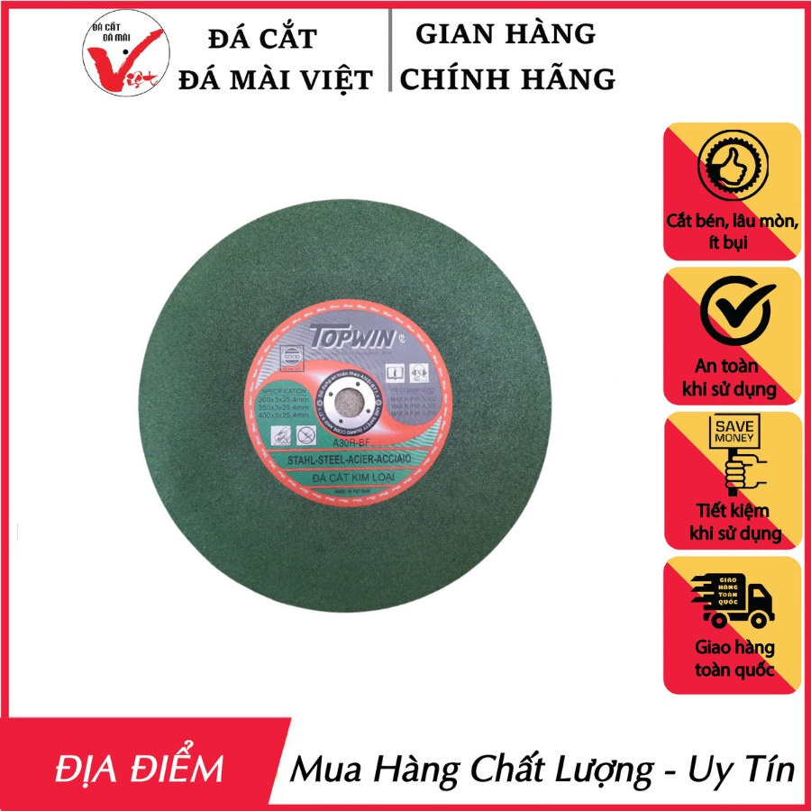 Đá cắt sắt TOPWIN Xanh lá 350- Đá cắt inox - Đá cắt kim loại | Shopee Việt Nam