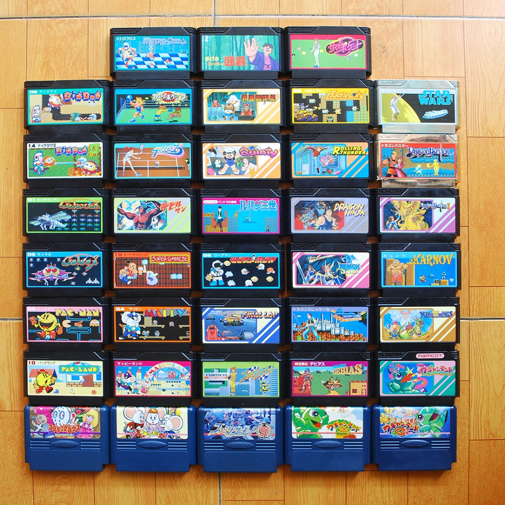 Bộ 38 băng gốc Famicom (Original) hay nhất hãng NAMCOT (rất hiếm để sưu ...