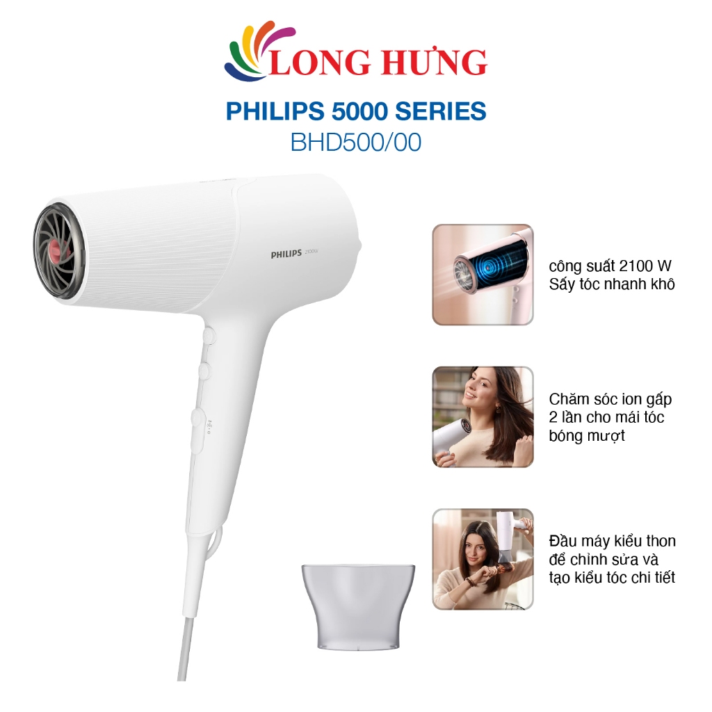 Máy sấy tóc Philips BHD500/00 - Hàng chính hãng | Shopee Việt Nam