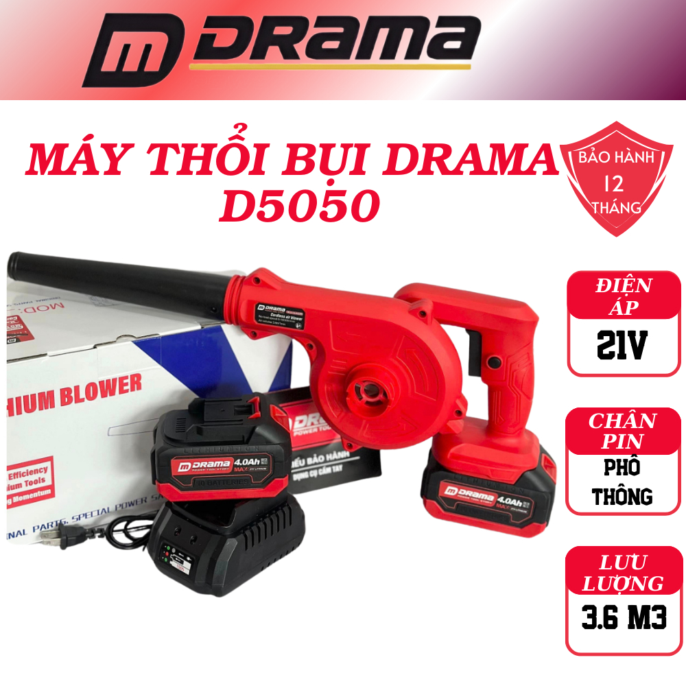 [Chính hãng] Máy thổi bụi hút bụi chạy pin DRAMA D5050 sử dụng chân pin phổ thông, thổi bụi nhà ...
