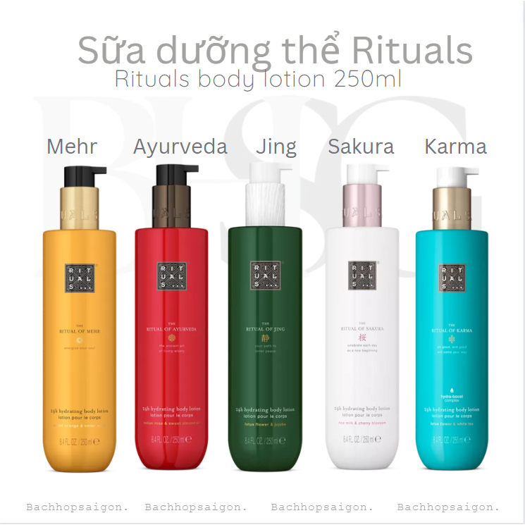 Sữa dưỡng thể The Rituals body lotion 250ml - bộ 5 mùi hương | Shopee ...