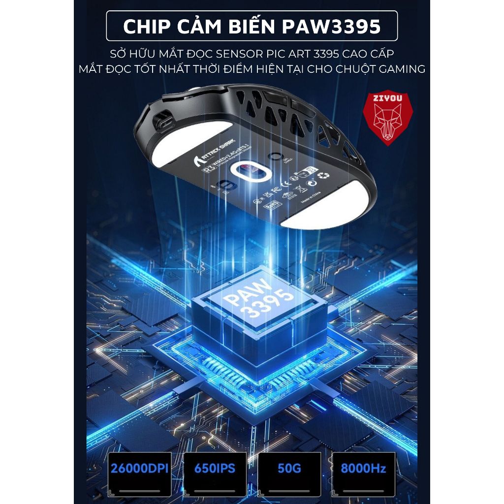 Chuột Máy Tính Bluetooth Không Dây Ziyou Attack Shark R3 Hợp Kim Magie ...