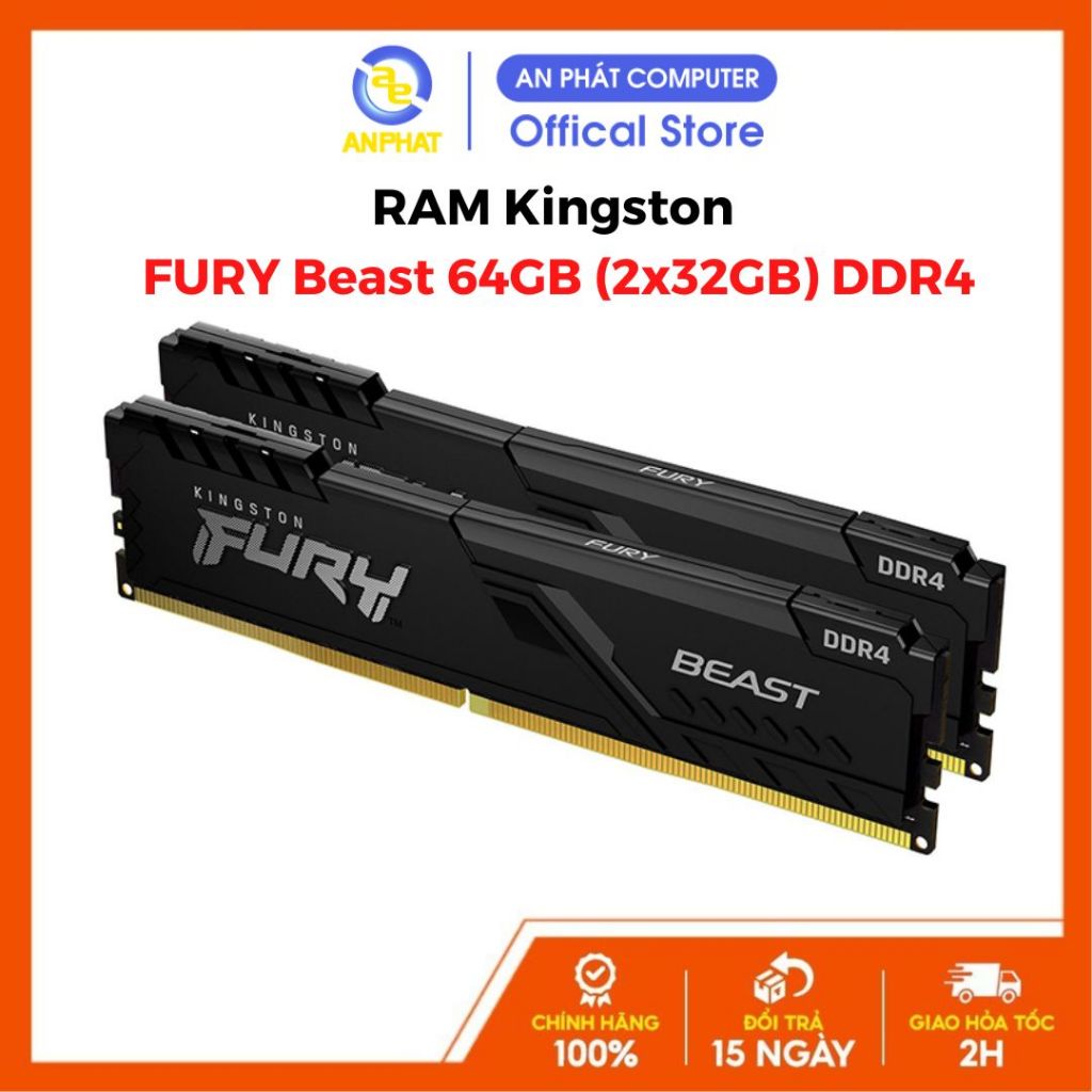 RAM Kingston FURY Beast 64GB (2x32GB) DDR4 3200Mhz / 3600Mhz ...