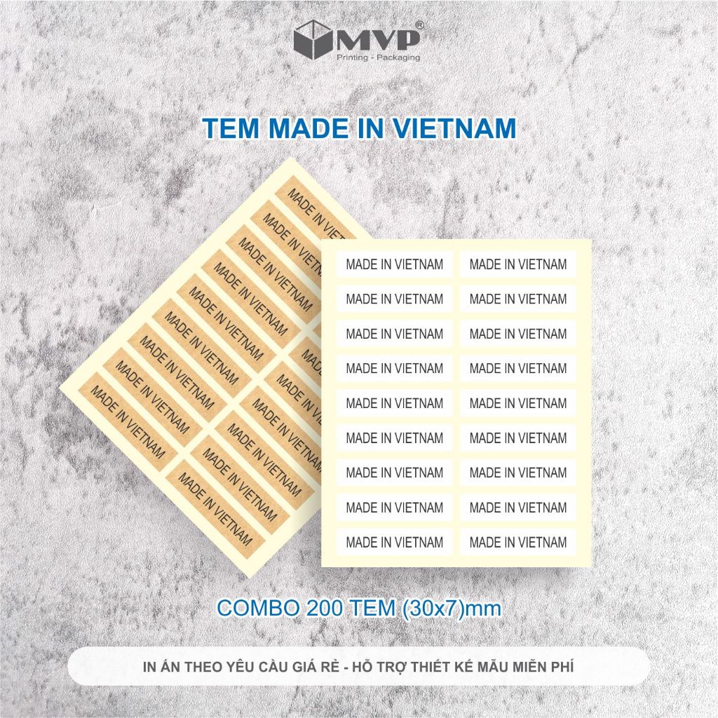 500 tem dán made in Vietnam, Tem decal sẵn keo lột dán (30x7)mm ...