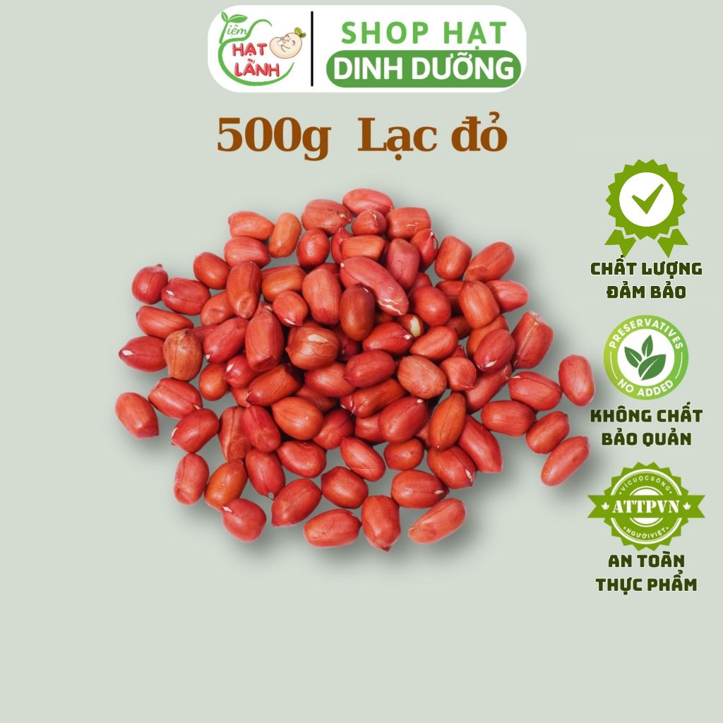 500g Lạc nhân đỏ, đậu phộng đỏ sống size trung - Tiệm Hạt Lành | Shopee ...