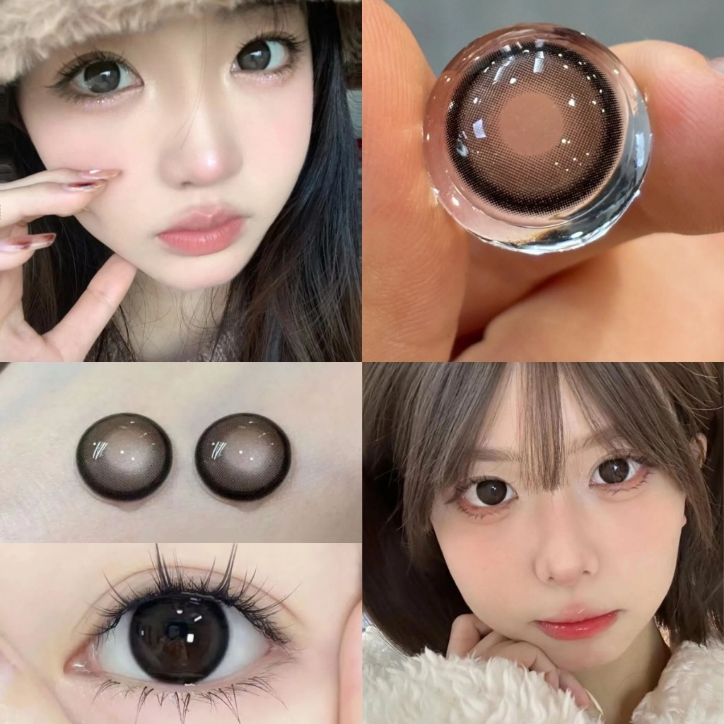【0-6độ】Mystic Eyes Black lovely kính áp tròng cận đen lens đen cận black devil eyes lens giãn ...