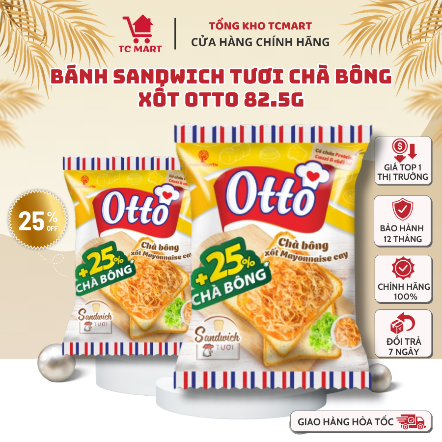 [DATE SIÊU MỚI] Bánh Sandwich tươi Chà Bông Xốt Otto 82.5g - Bánh ăn ...