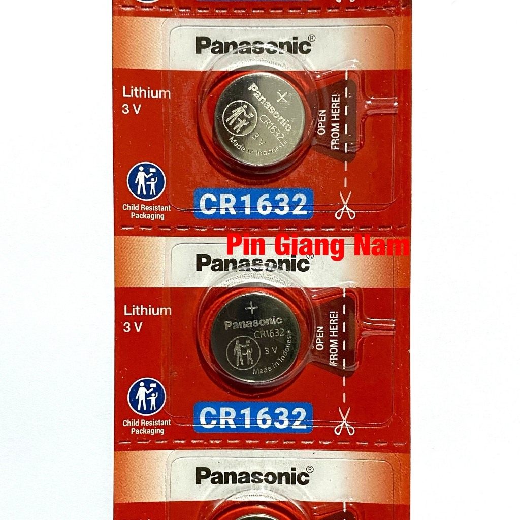 Pin CR1632 Panasonic 3V Lithium vỉ 5 viên Hàng Chính Hãng - Xuất xứ ...