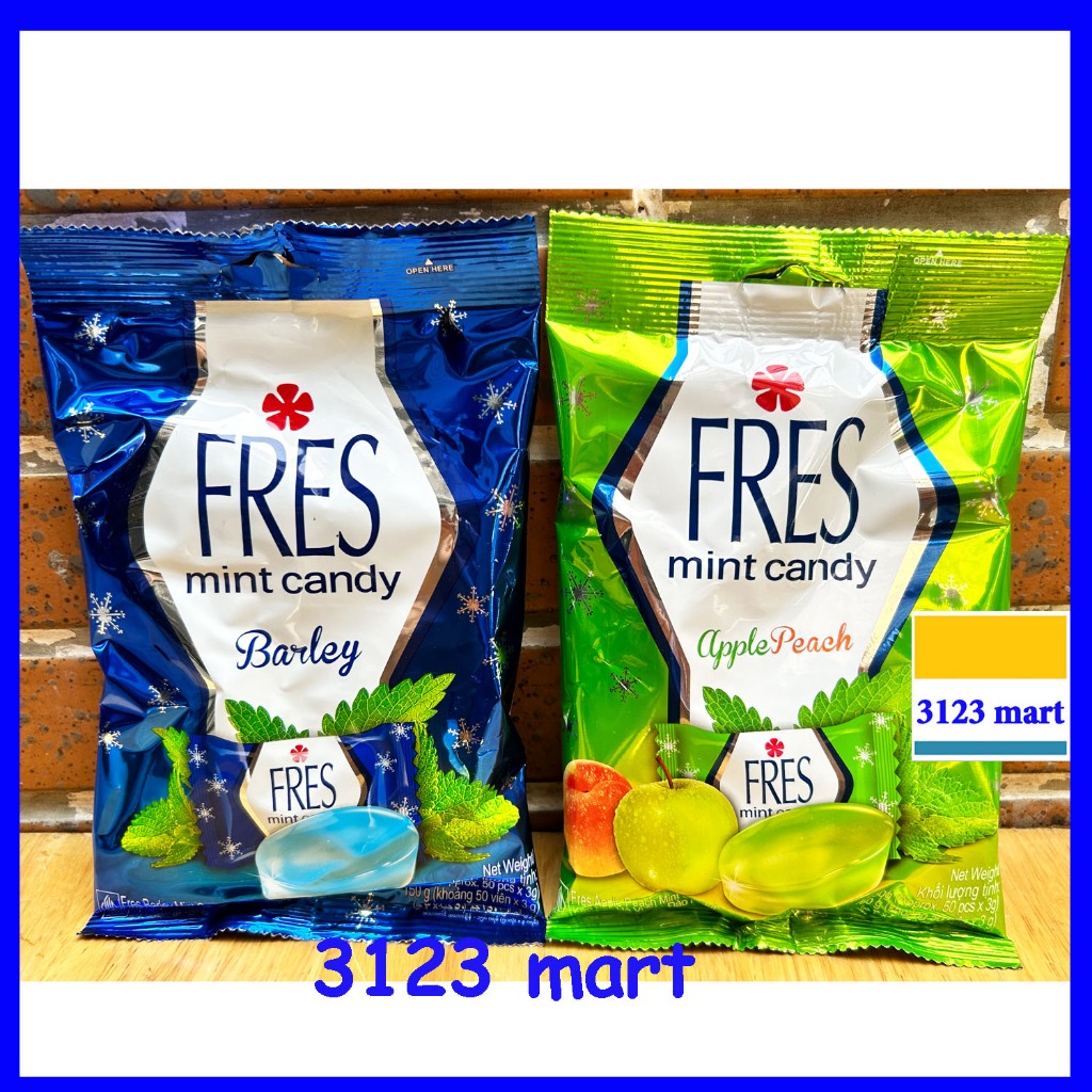 (hsd 01,02/2026)) Kẹo FRES bạc hà lúa mạch Fres Barley/ bạc hà táo đào ...