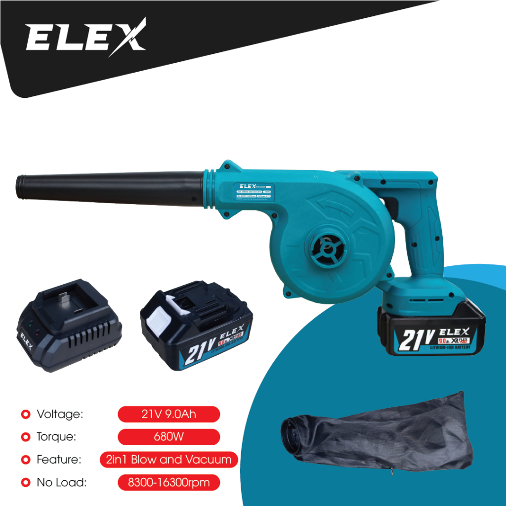 Thân Máy thổi bụi ELEX 21V Chân pin phổ thông- THỔI HÚT 2 TRONG 1 - Máy ...