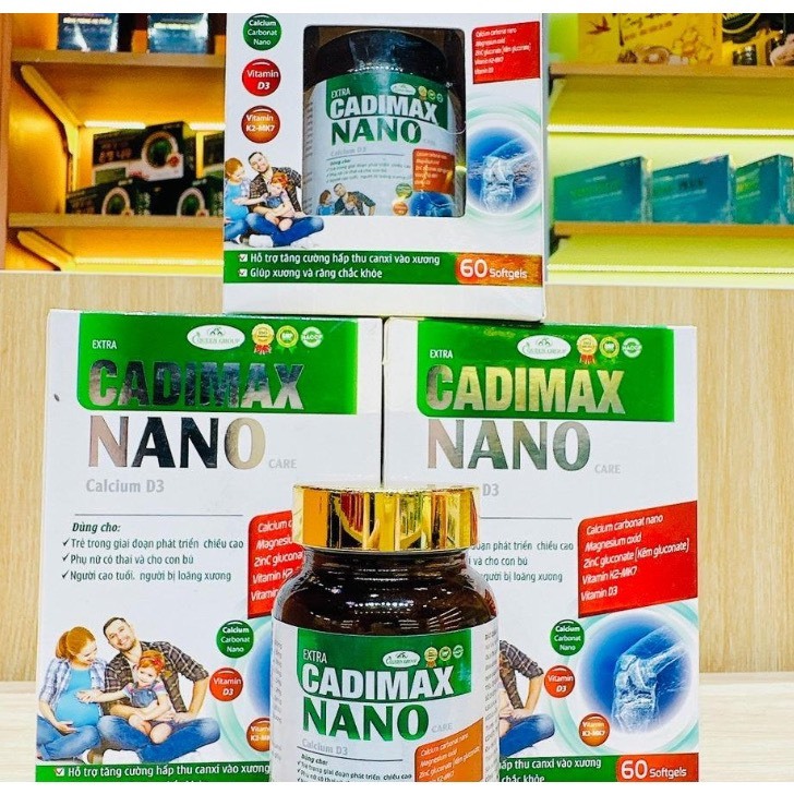 Viên uống Canxi Cadimax nano care Calcium D3 (hộp 60 viên) | Shopee ...