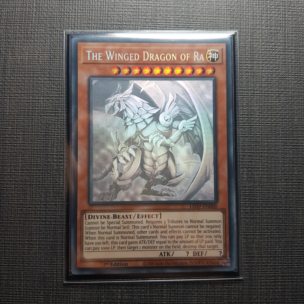Lá thẻ bài The Winged Dragon of Ra - LED7-EN000 - Ghost Rare 1st ...