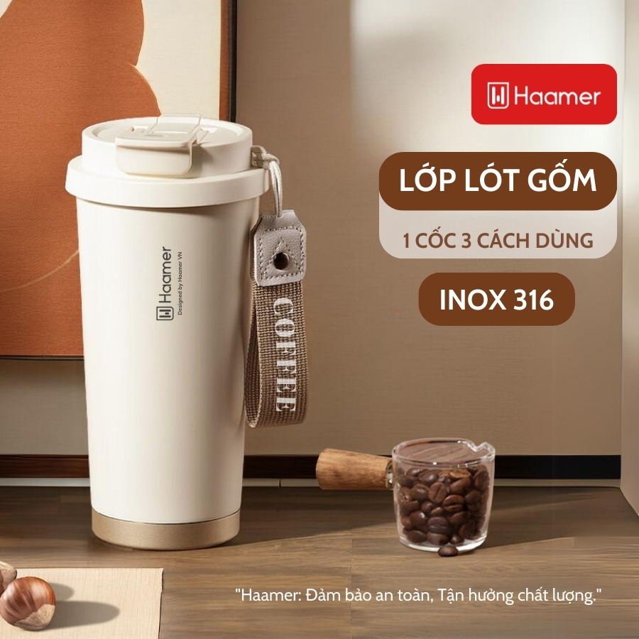 Cốc Giữ Nhiệt Haamer Inox 316 An Toàn Thực Phẩm, Ly Giữ Nhiệt 8 - 12h ...