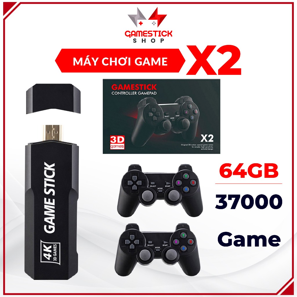 Máy chơi game cầm tay Game Stick 4k Đỏ X2Pr 64GB, kết nối không dây ...
