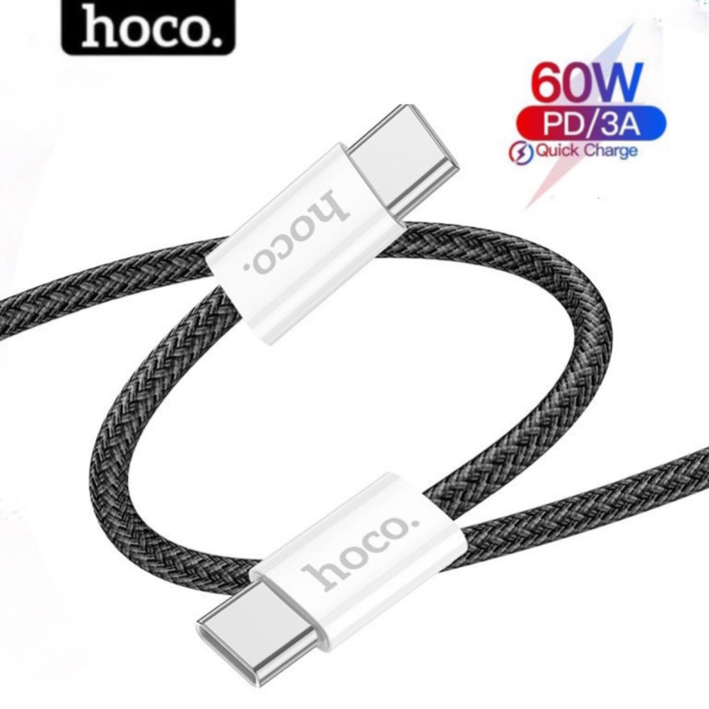 Dây sạc nhanh 60w chính hãng Hoco cáp sạc type c to typec pd60w tiêu chuẩn bọc dù chống gập gãy ...