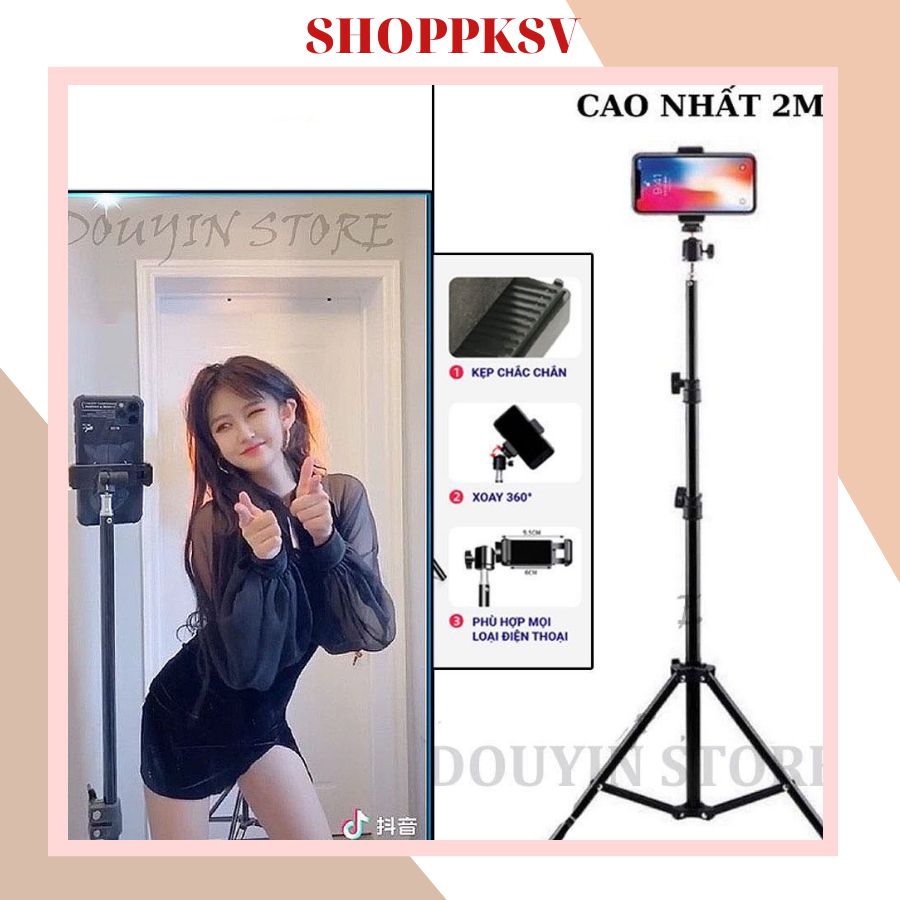 Giá đỡ điện thoại tripod 3 chân dùng để chụp ảnh, livestream,quay video ...