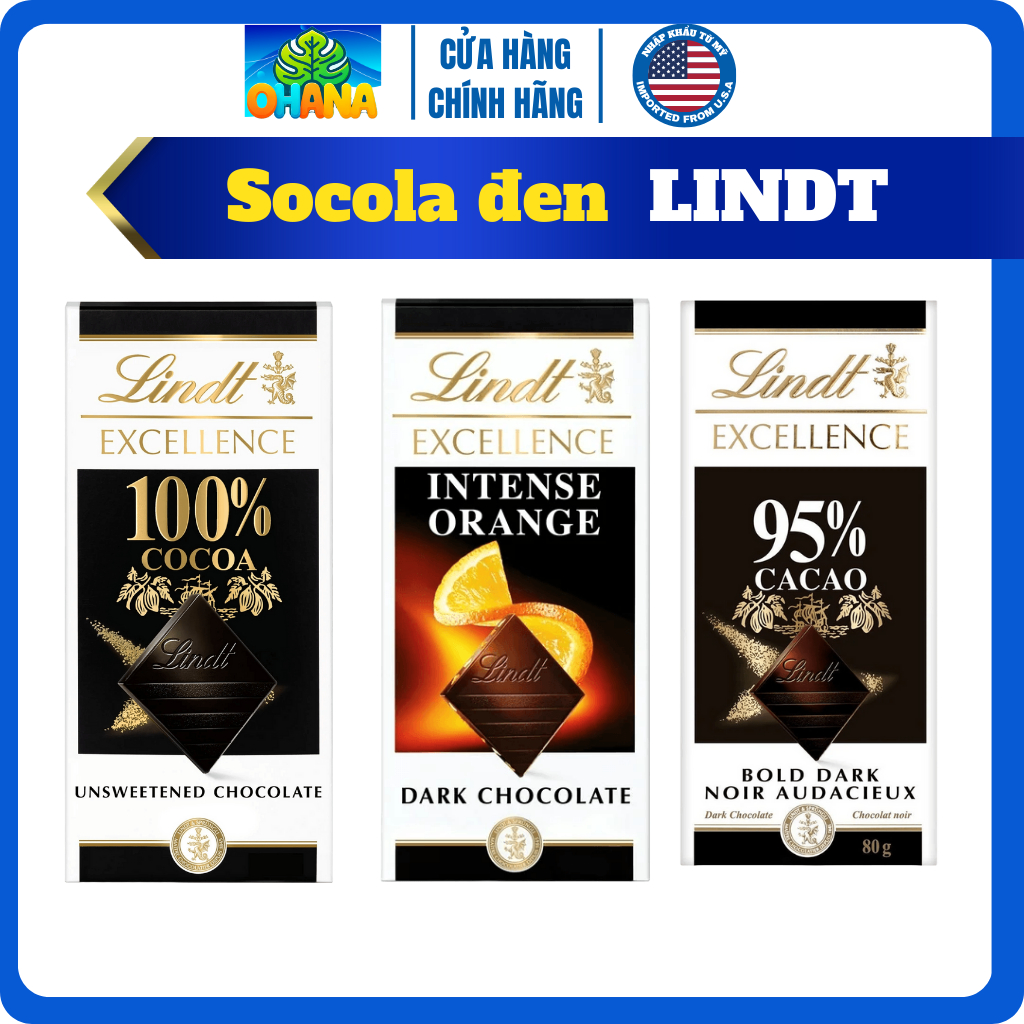 Kẹo Socola Đen Nguyên Chất Lindt - Socola thanh, giảm cân, ít đường, ăn ...
