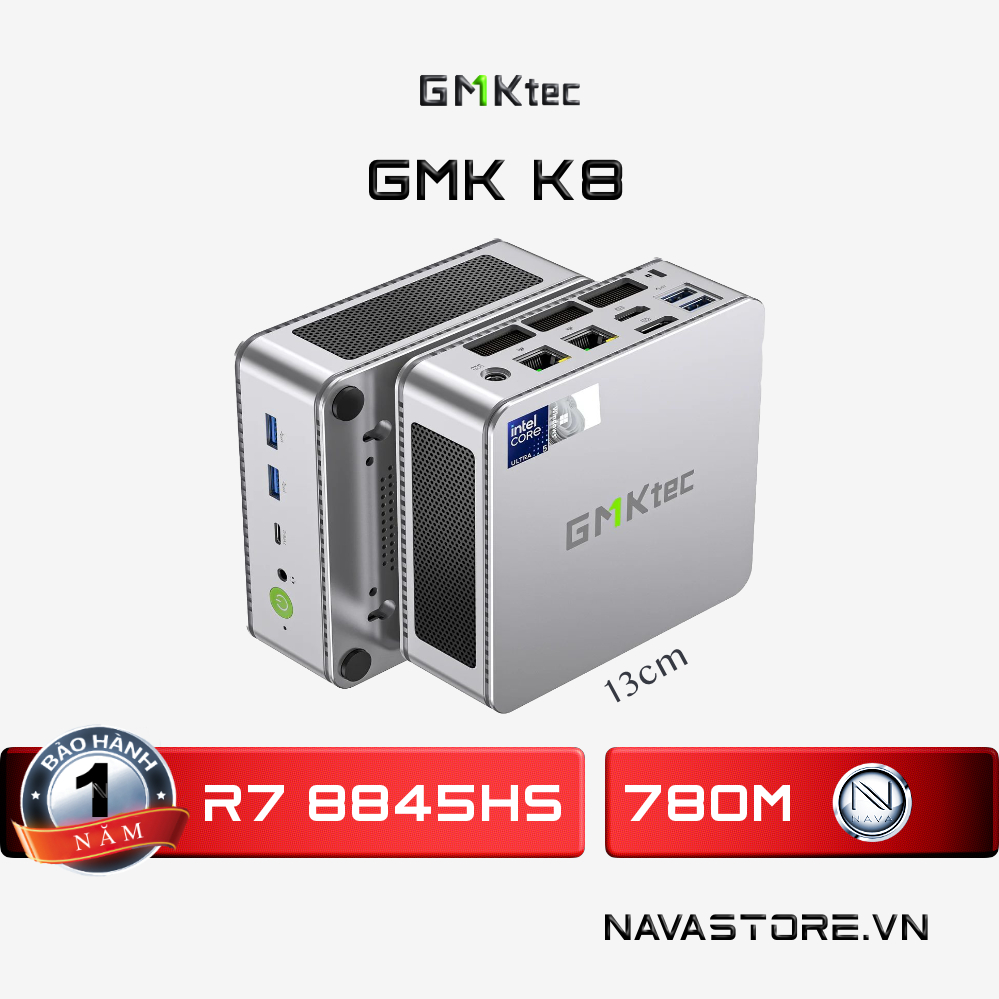 [NAVA] GMK K8 Ryzen 7 8845HS Máy Tính AMD Gaming Mini PC Windows 11 Pro Dual LAN 2.5Gbps thế hệ ...