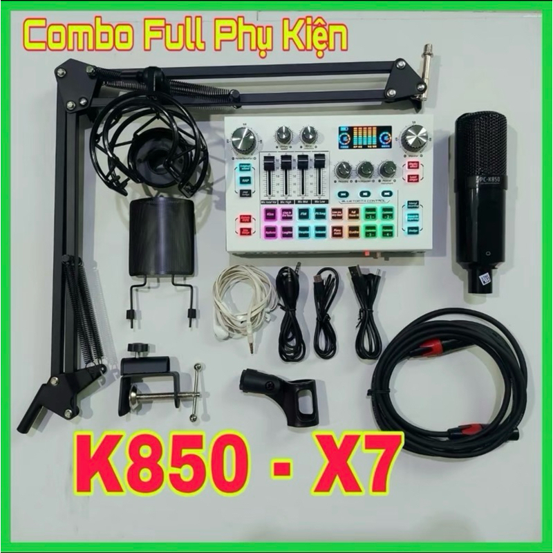 Bộ Cao Cấp chuyên thu âm livestream Mic TAKSTAR PC K850 Kèm sound Card X7 bản mới nhất 2024 phụ ...